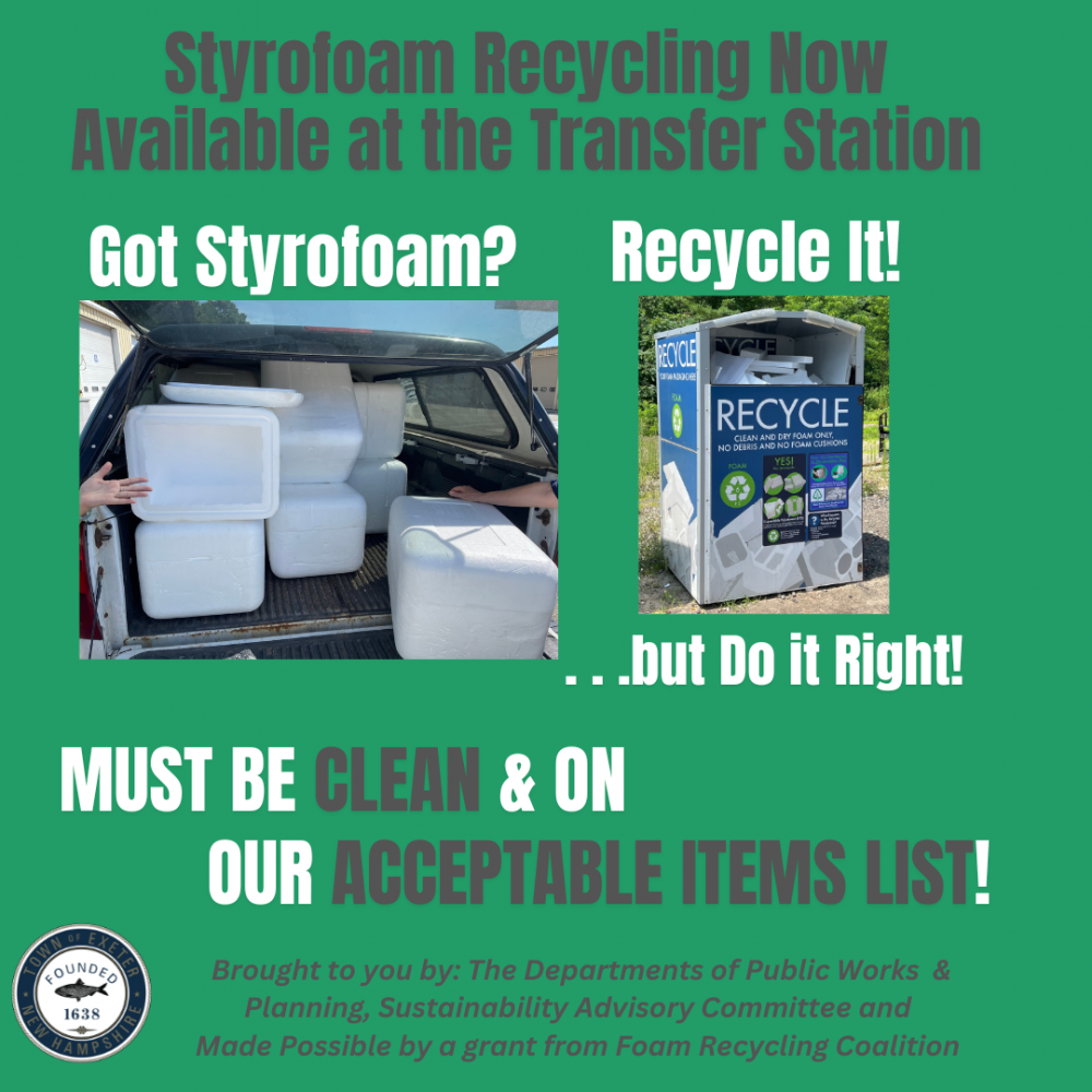 Recycle Your Styrofoam | Town of Exeter New Hampshire Official Website